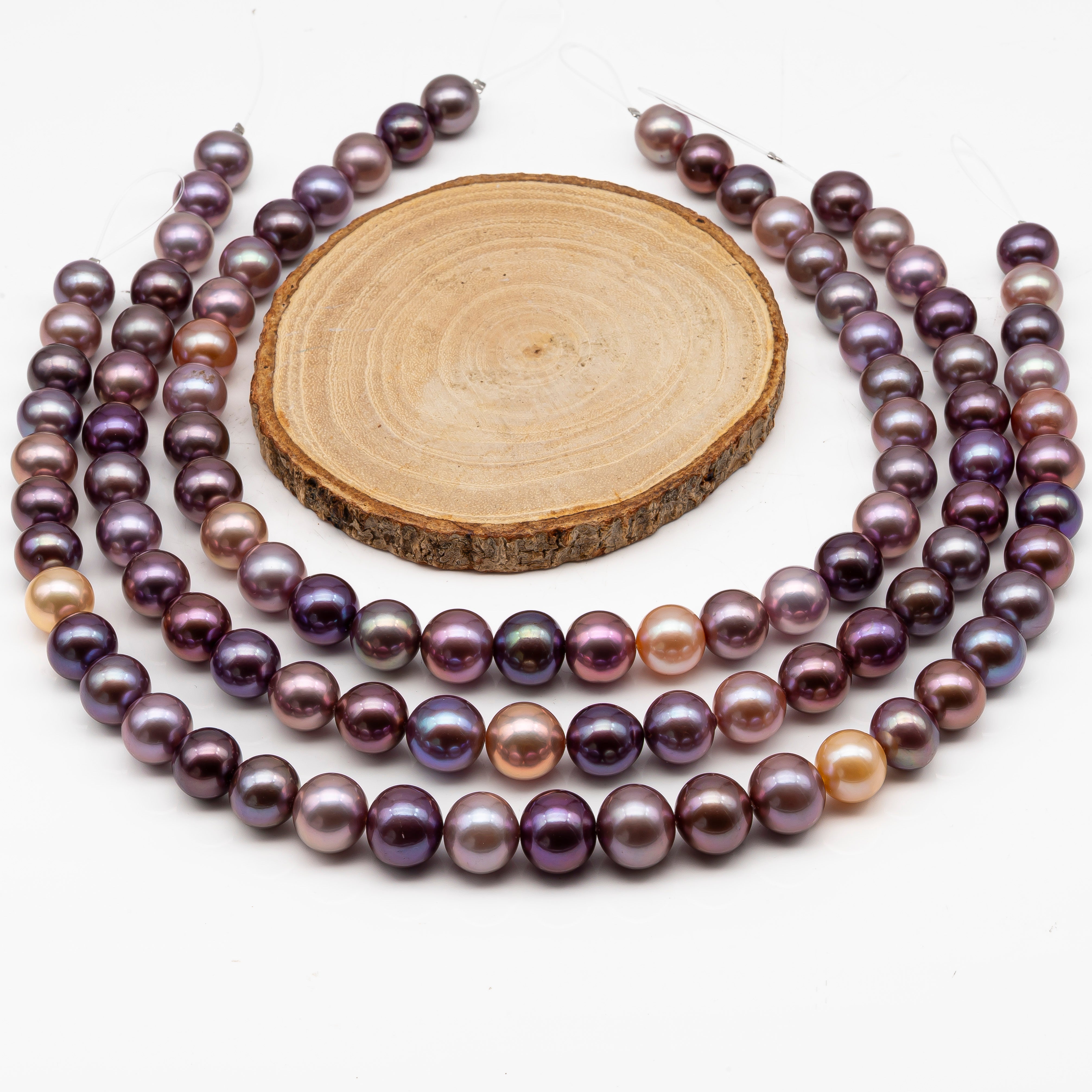 12-15mm Round Edison Pearl in Full Strand, Freshwater Pearl in Natural ...